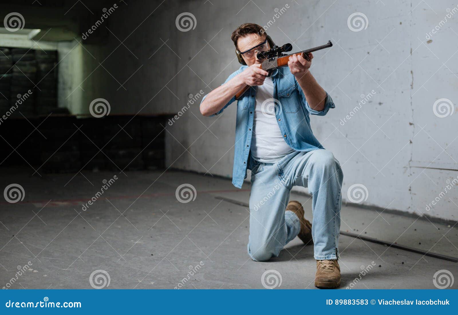 Skilled Confident Man Hitting the Aim Stock Image - Image of accuracy ...