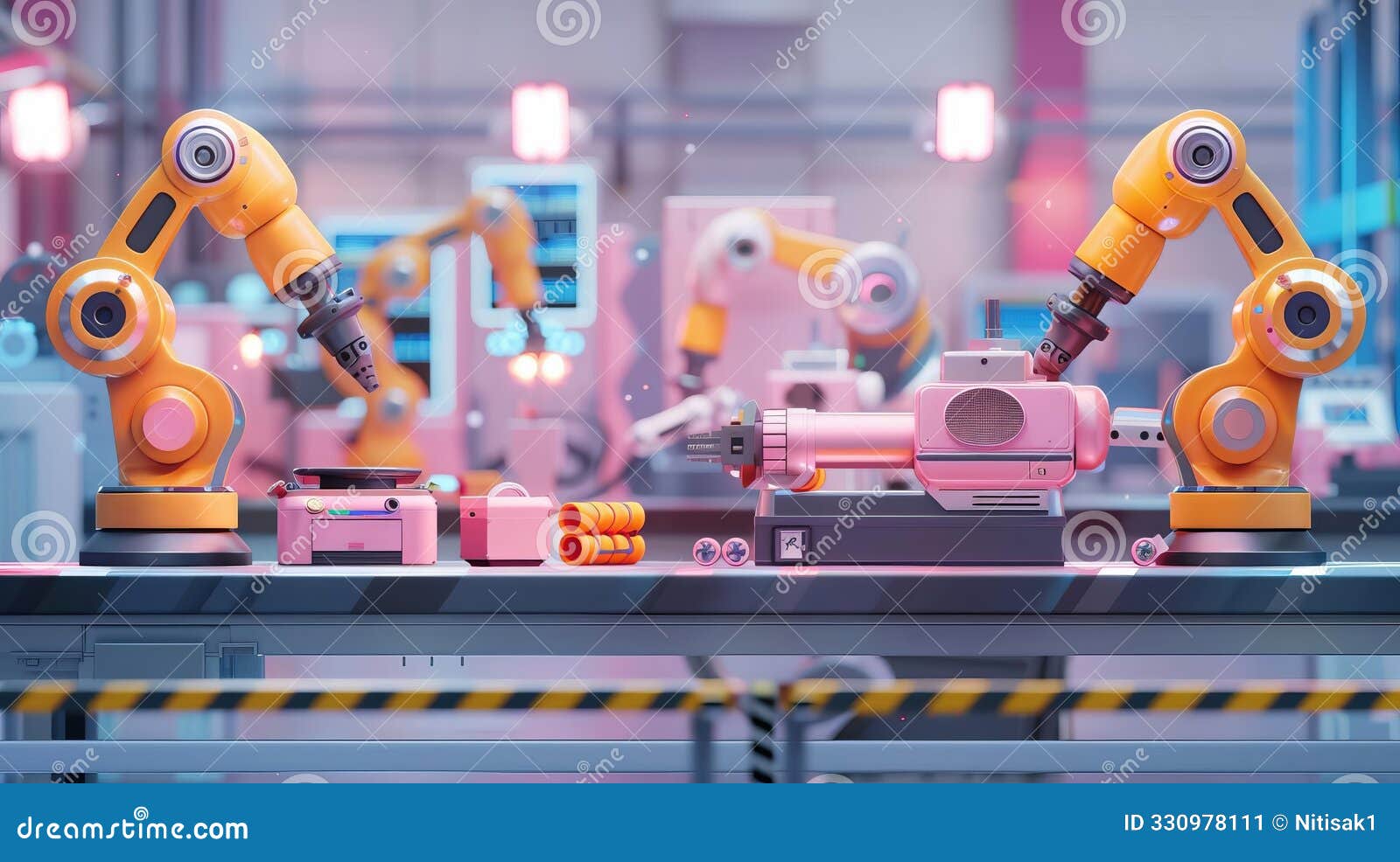 294 Skilled 3D Cartoon Machinists Operating Advanced Manufacturing ...