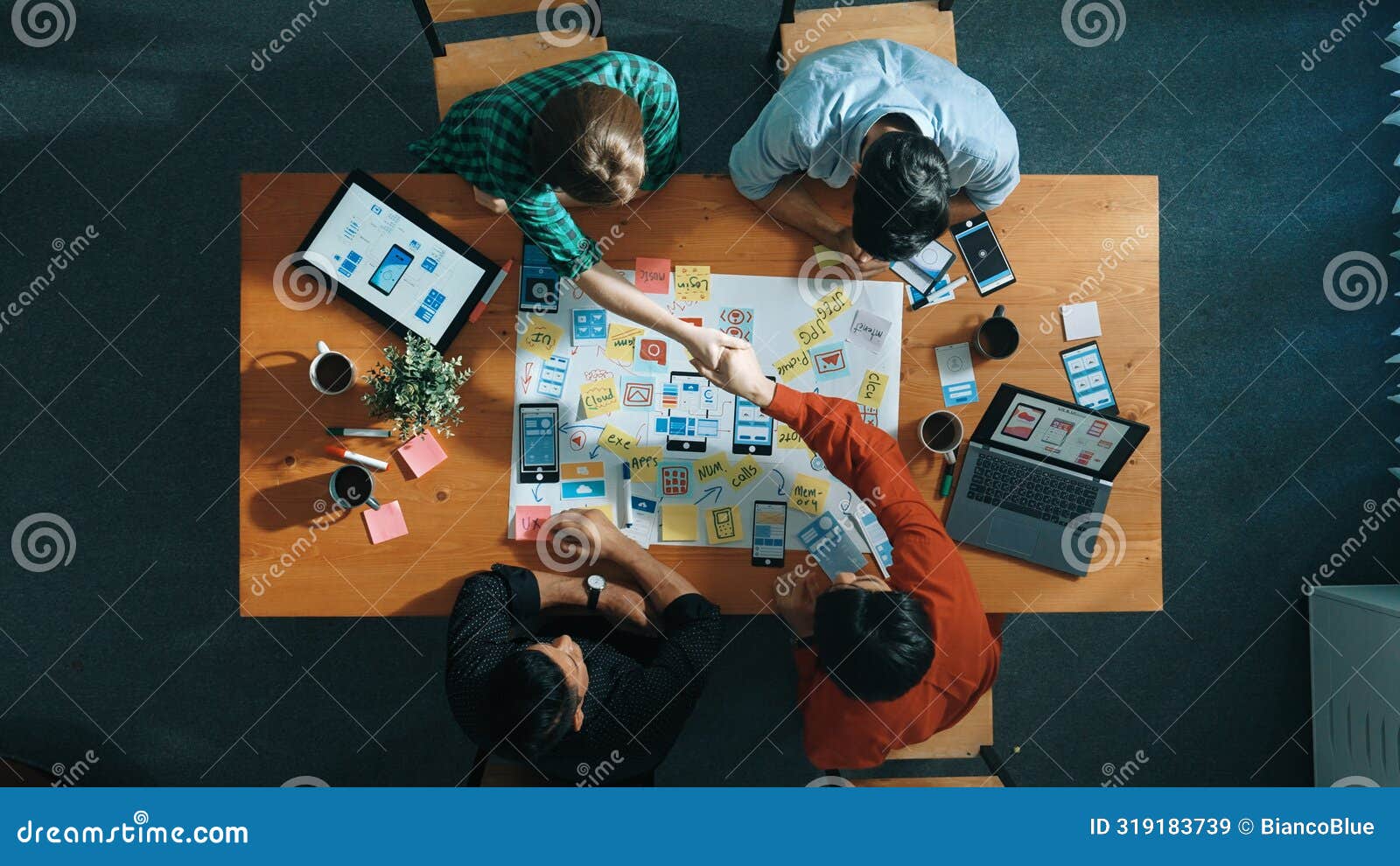 Skilled Developer Team Sharing Ux Ui Design by Using Mind Map. Convocation. Stock Image - Image ...