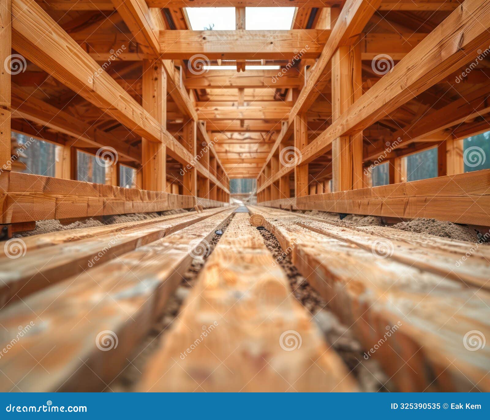 Skilled Installer And Woodworker Constructing A Stunning Wooden ...