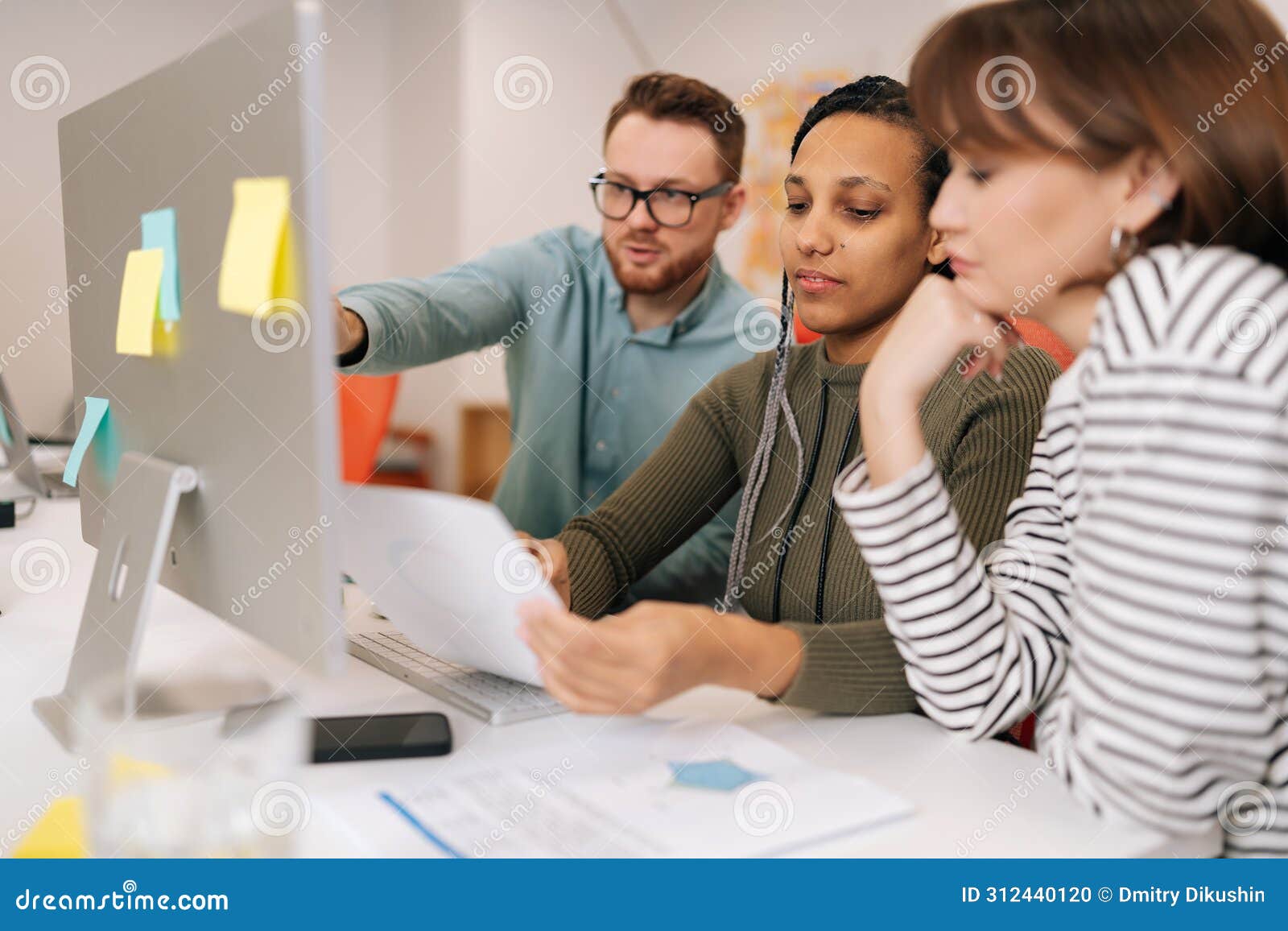 Skilled Male CEO Mentor or Executive Manager Boss Teaching Diverse ...