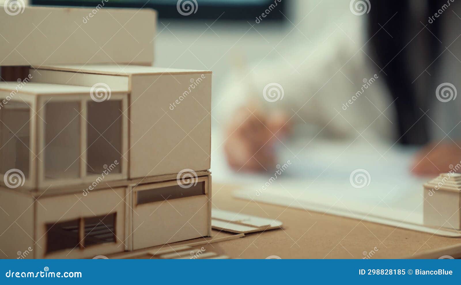 Skilled Professional Engineer Hand Using Ruler Measure House Model ...