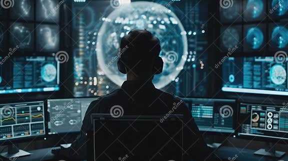 Skilled Programmer Coding Engineering Code While Sitting At Computer Aig42 Stock Image Image 4332