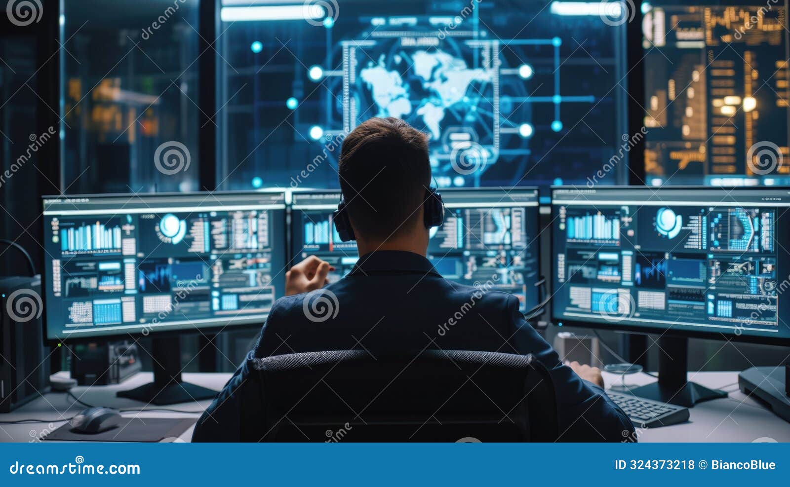 Skilled Programmer Coding Engineering Code While Sitting At Computer