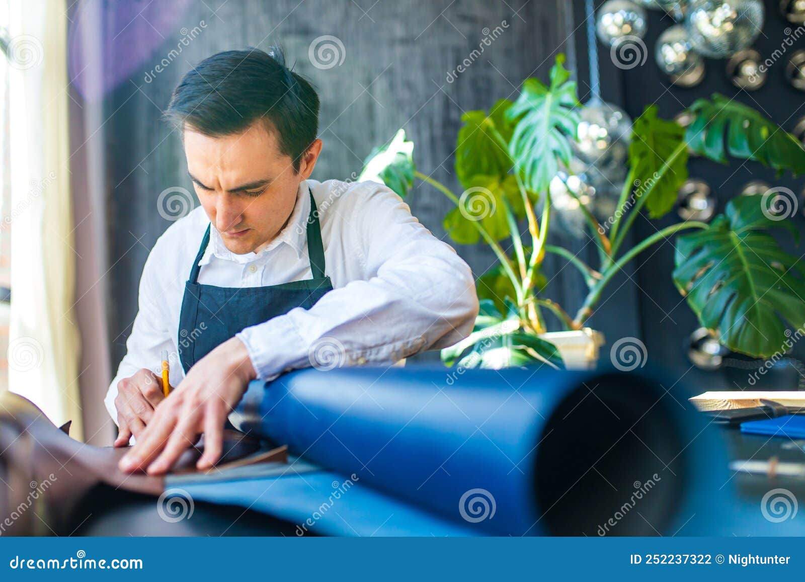 Skilled Shoemaker Make a Leather Shoes in Workshop Stock Photo - Image ...