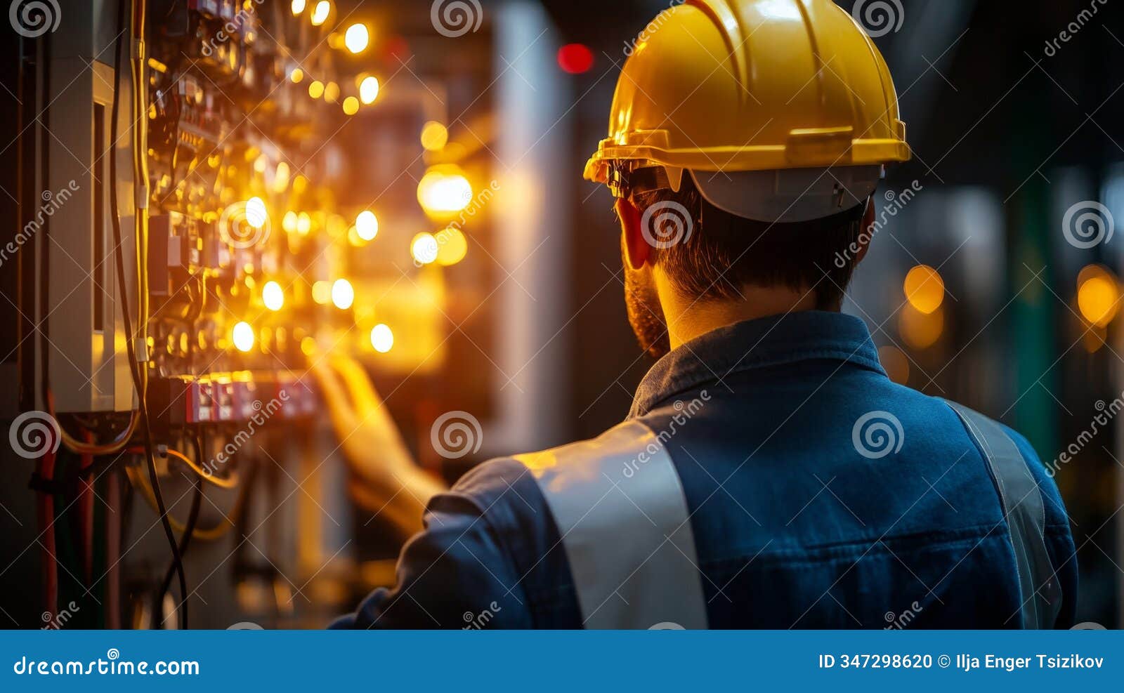 Skilled Technician Monitoring Electrical Control Panel for Safety and ...
