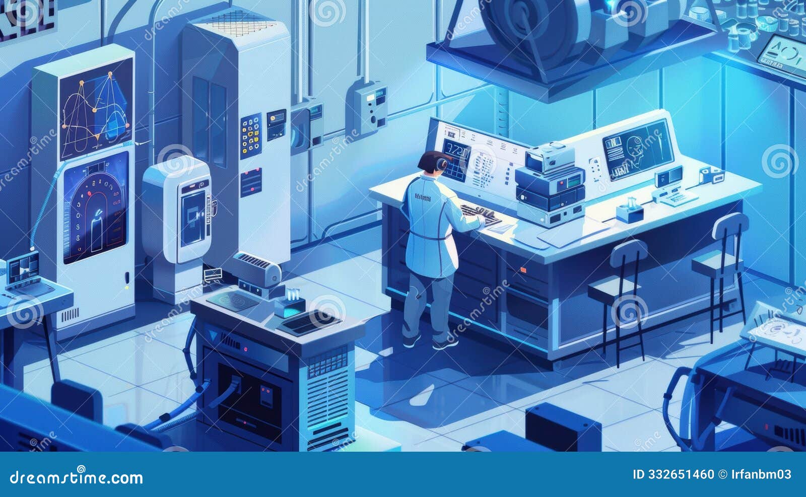 Skilled Technician at Work. High Detailed Technical Background Concept ...