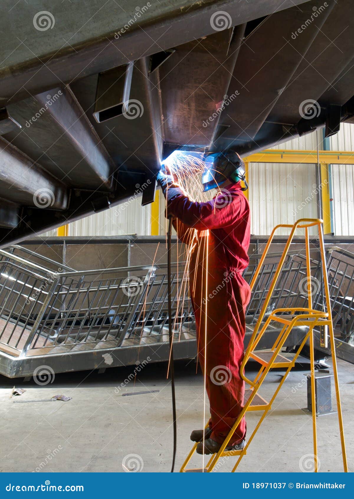 Skilled welder stock image. Image of fabrication, flash - 18971037