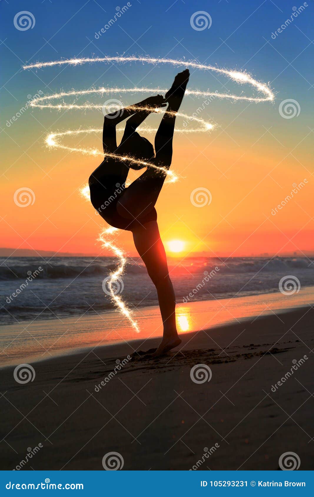 Skilled Young Dancer at the Beach during Sunset Stock Image - Image of ...
