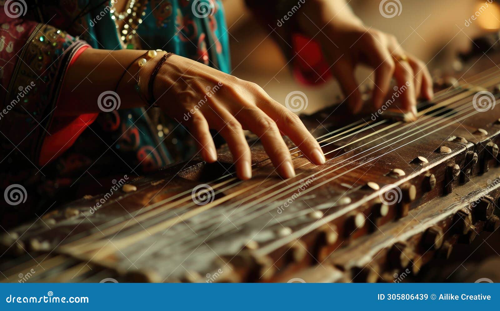 Skillful Female Hands Playing Traditional Indian Instrument Stock ...