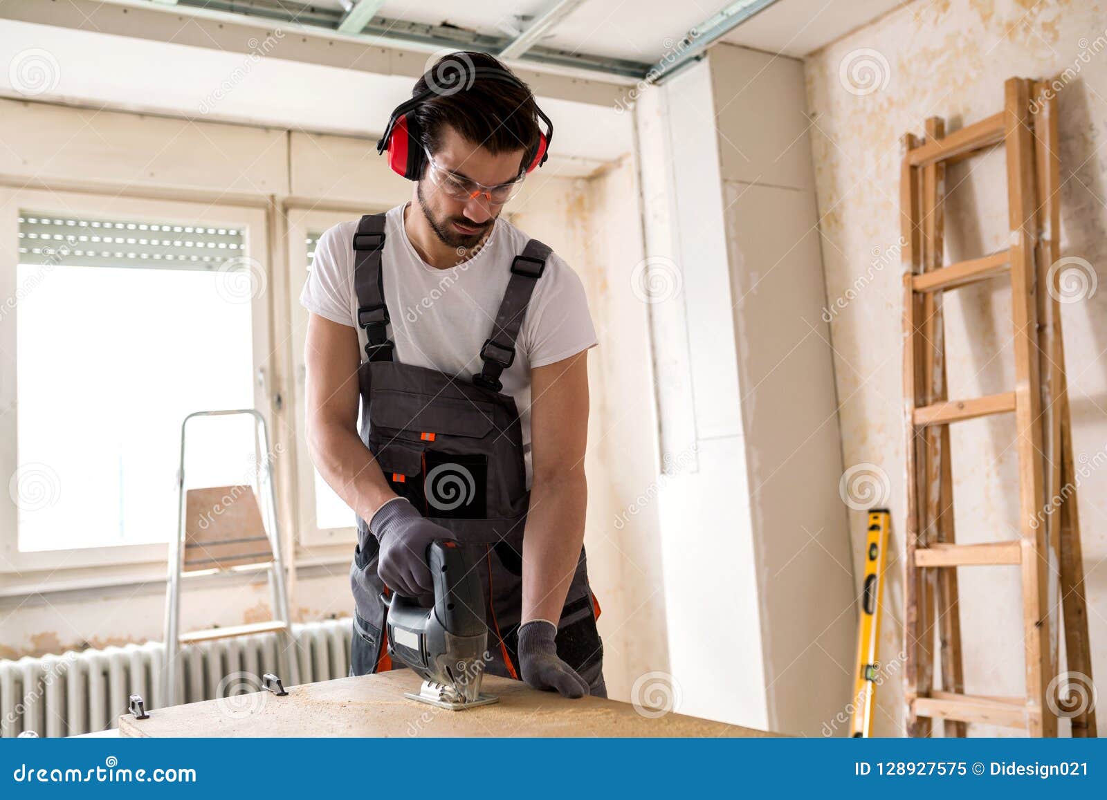 Skillful Handyman Makes Carpentry Work Look Easy Stock Image - Image of ...
