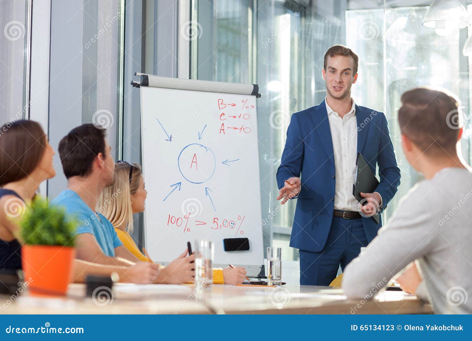 Skillful Male Worker is Making a Presentation Stock Image - Image of ...