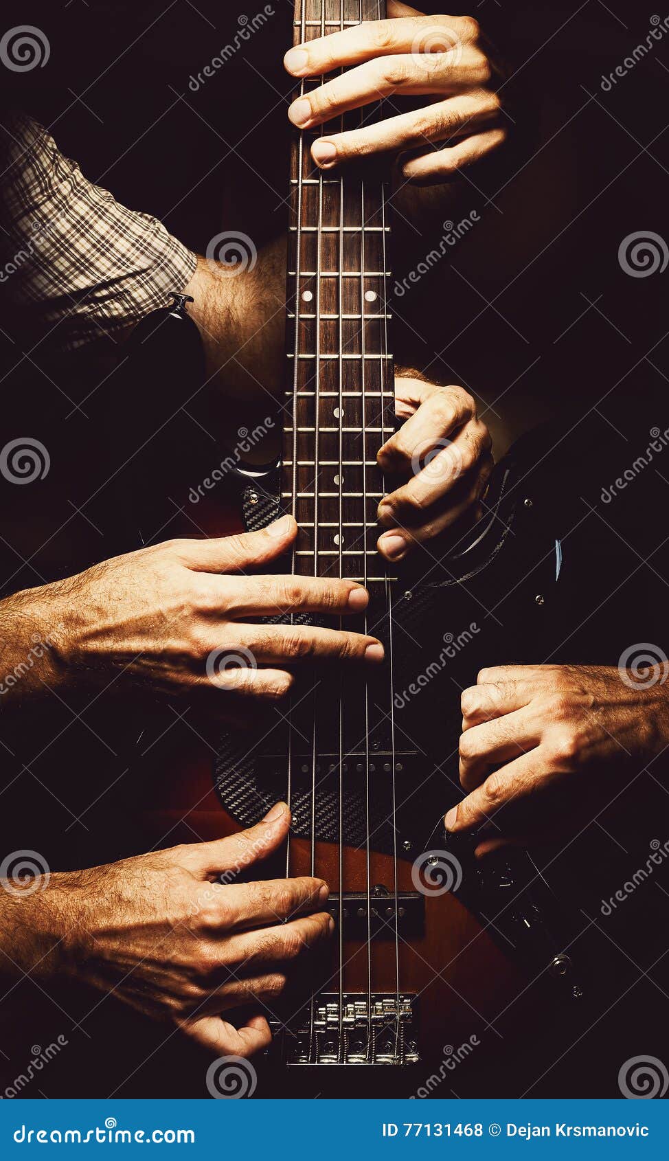 Skillful Playing of a Bass Guitar Stock Photo - Image of music, fingers ...