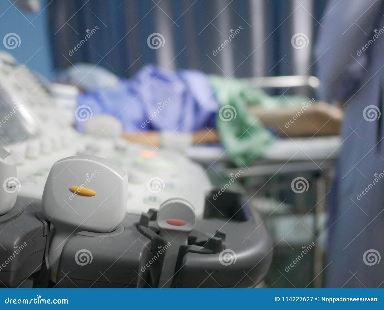 Skillful Sonographer Using Ultrasound Machine at Work Stock Image ...