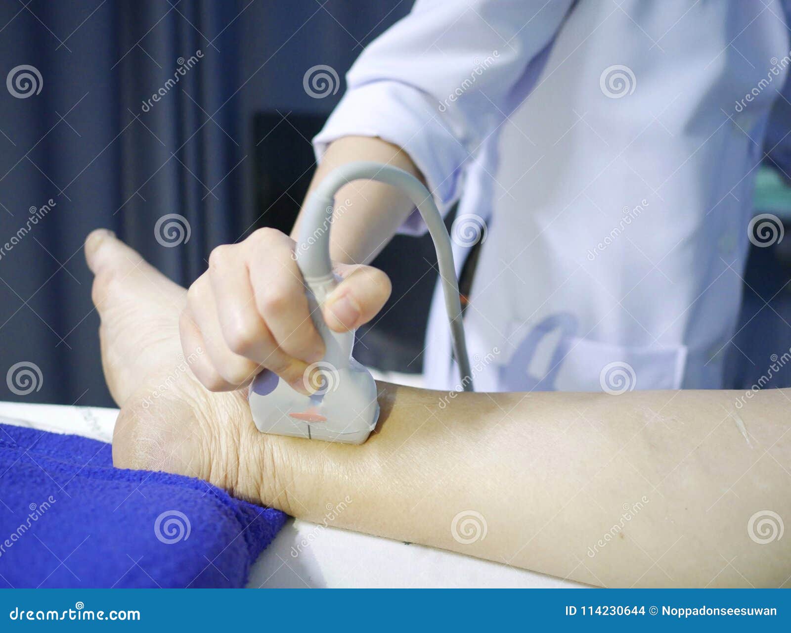 Skillful Sonographer Using Ultrasound Machine at Work Stock Photo ...