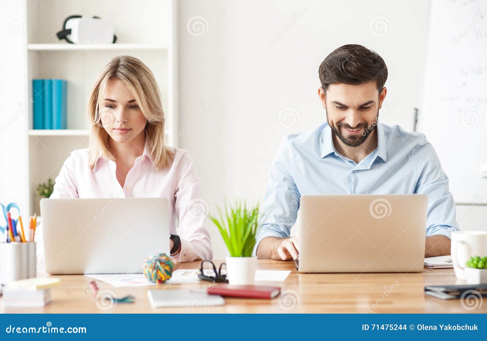 Skillful Young Workers are Using Their Computers Stock Photo - Image of ...