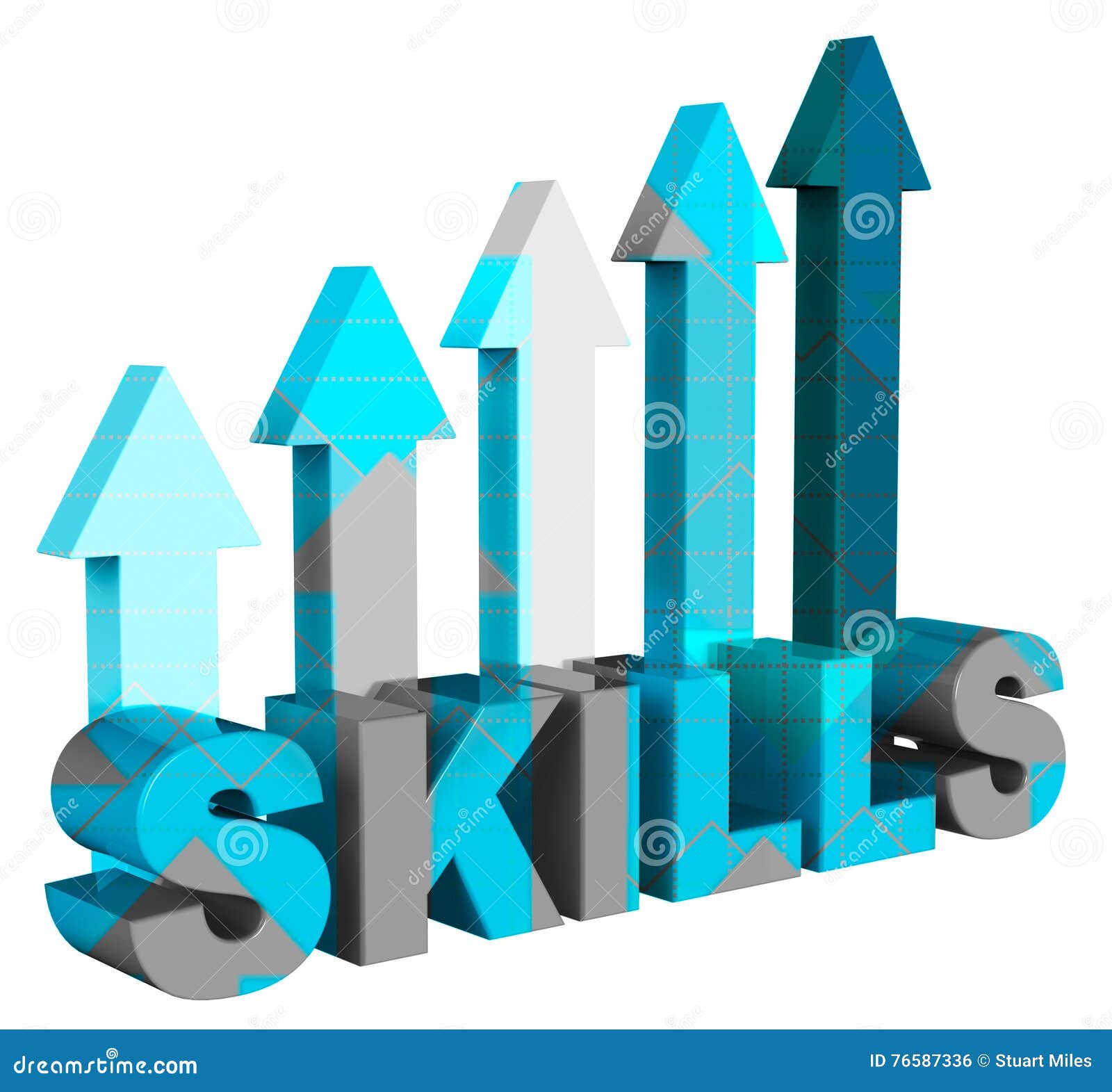 Skills Arrows Means Expertise Pointing and Abilities 3d Rendering Stock ...