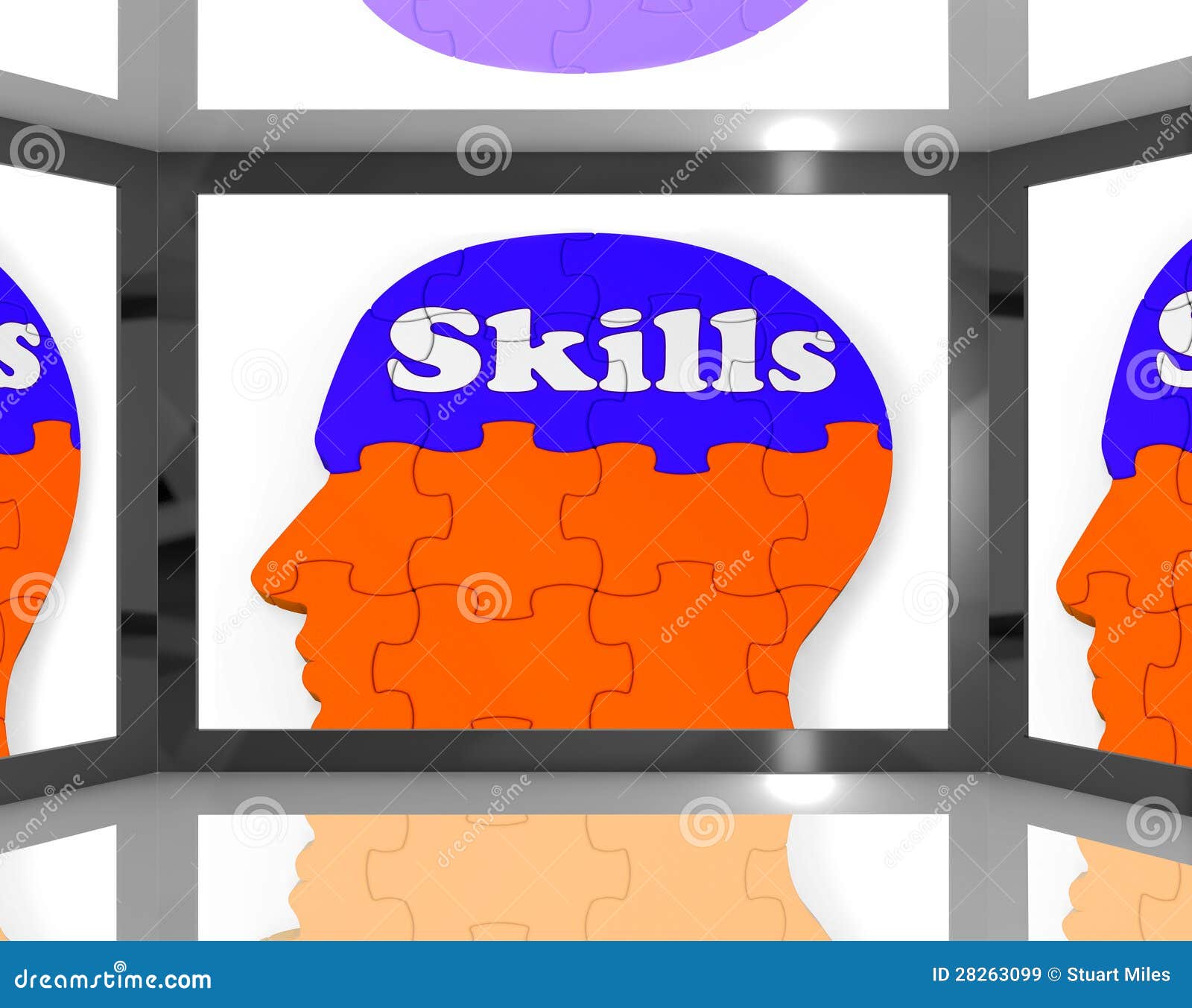 Skills on Brain on Screen Showing Human Competences Stock Illustration ...