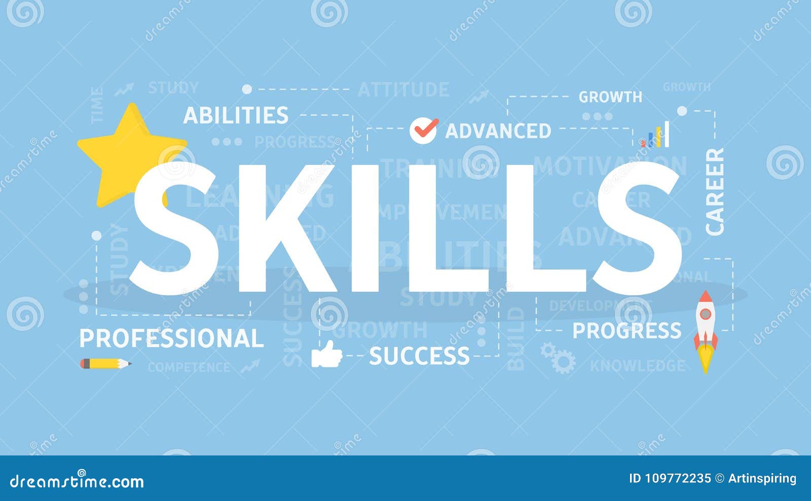 Skills Concept Illustration. Stock Vector - Illustration of knowledge ...
