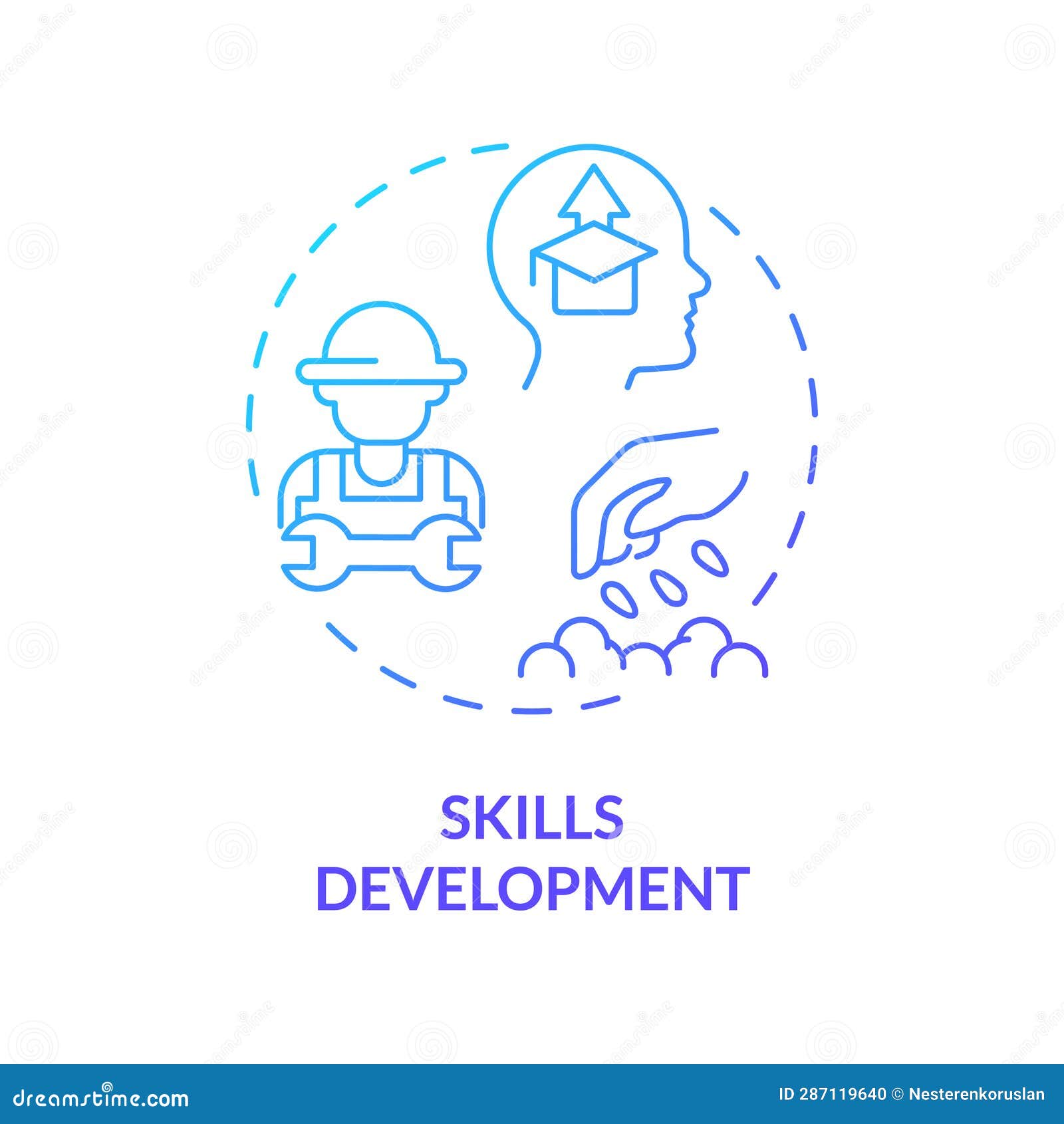 Skills Development Blue Gradient Concept Icon Stock Illustration ...