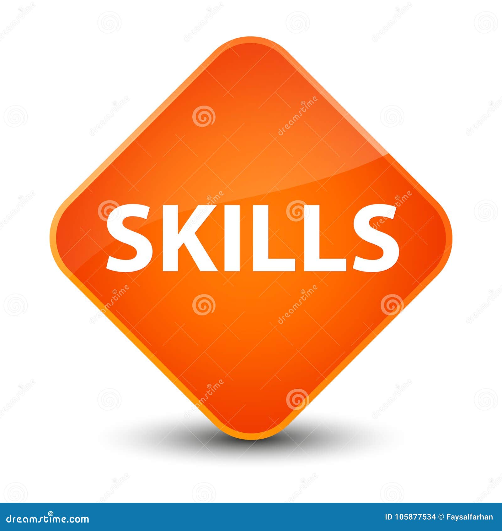 Skills Elegant Orange Diamond Button Stock Illustration - Illustration ...