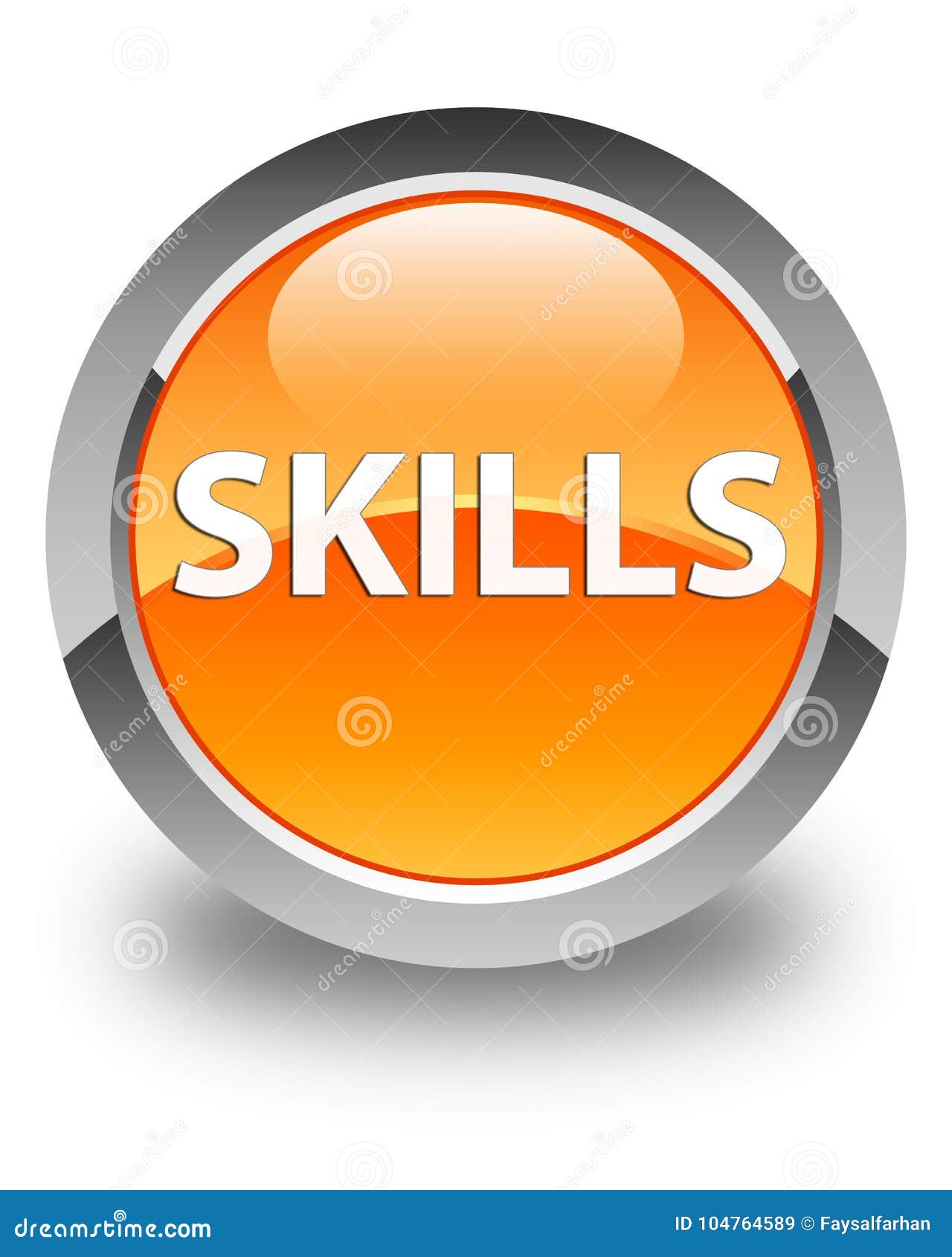 Skills Glossy Orange Round Button Stock Illustration - Illustration of ...