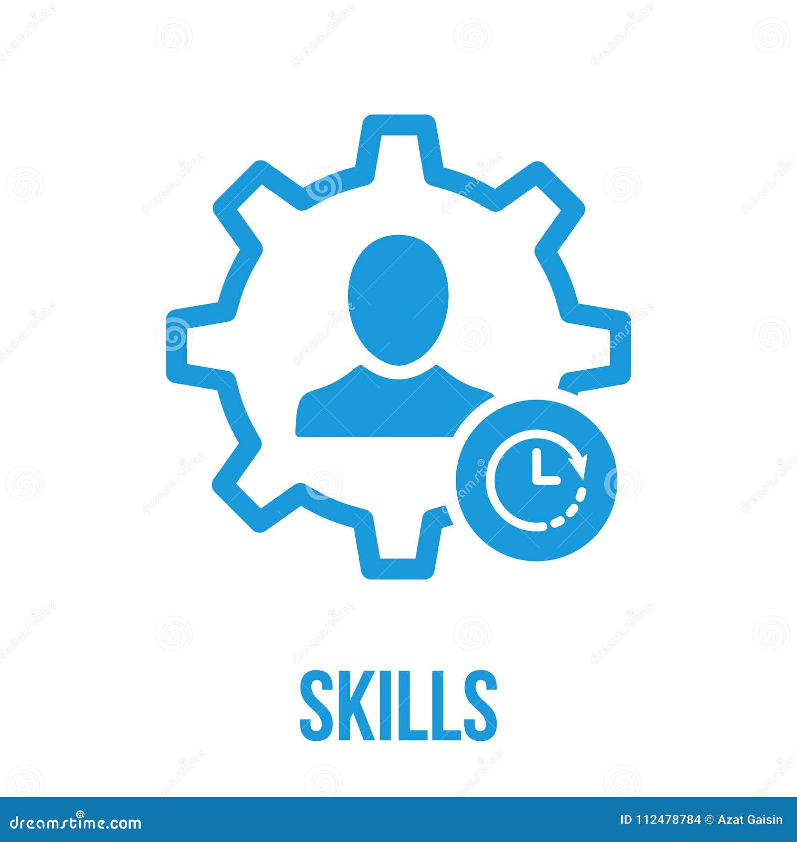 Skills Icon with Clock Sign. Skills Icon and Countdown, Deadline ...