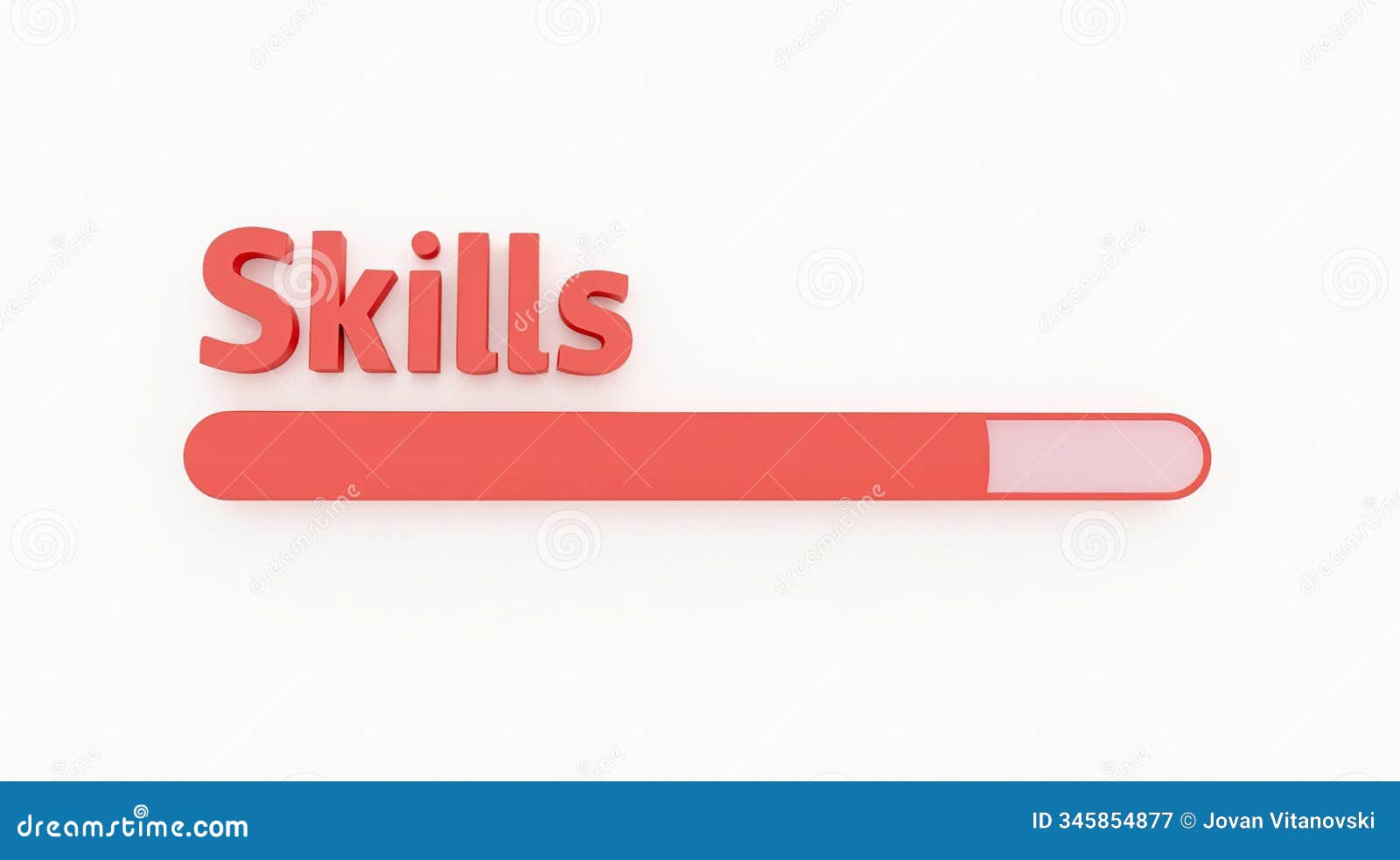 Skills Loading Bar Progress Concept with Red Text Stock Illustration ...