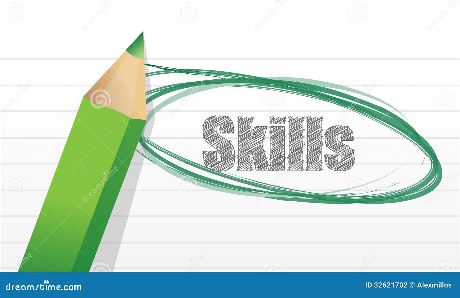 Skills Mark on a Notepad Pice of Paper. Stock Illustration ...