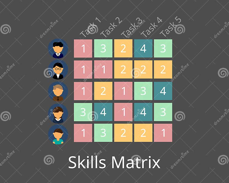 Skills Matrix or Competency Matrix Tool for HR Analytic Vector Stock ...