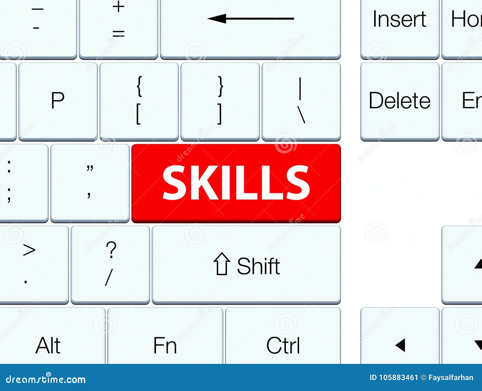 Skills red keyboard button stock illustration. Illustration of talent ...
