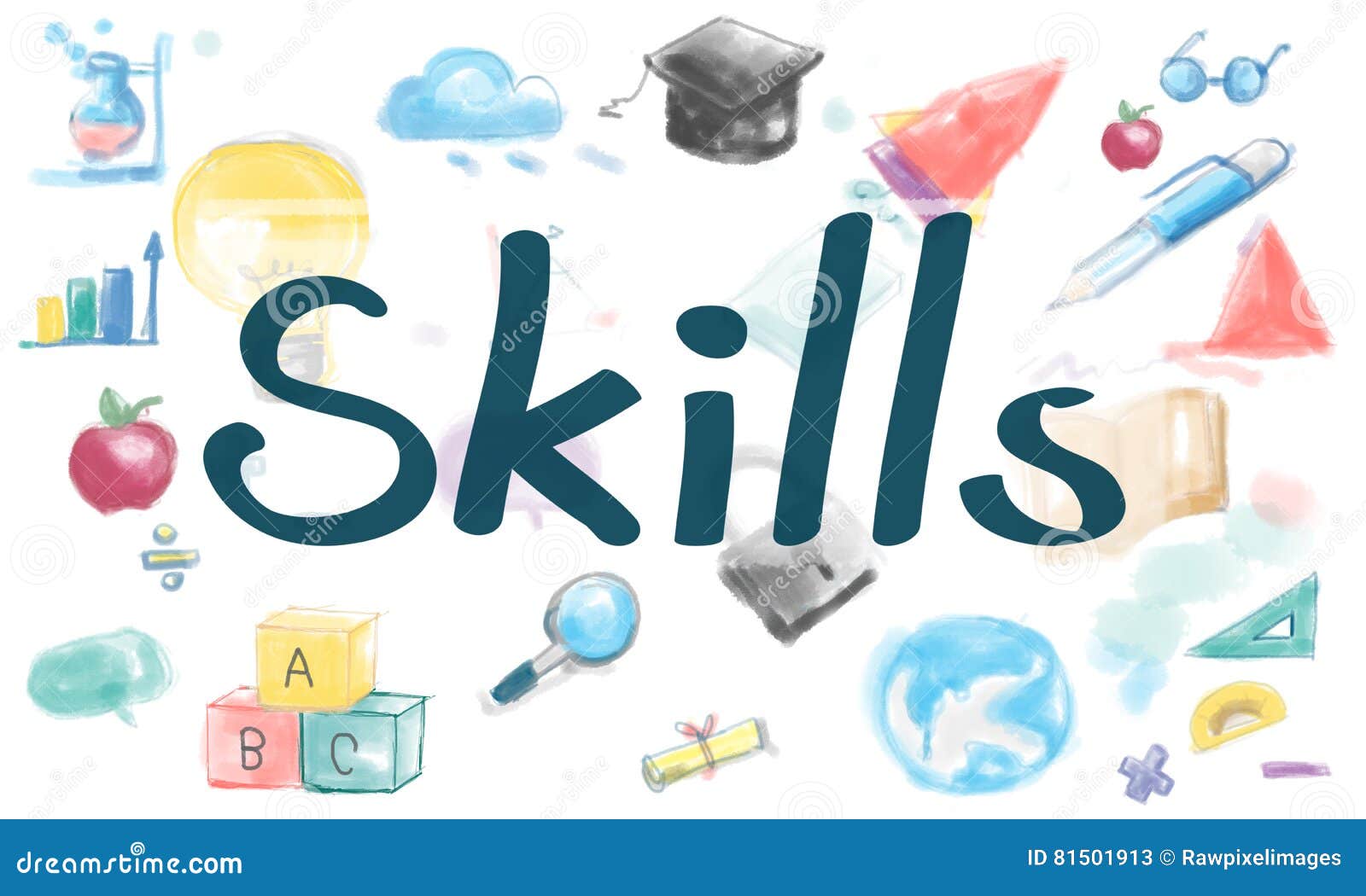 Skills Strategy Education Knowledge Concept Stock Illustration ...