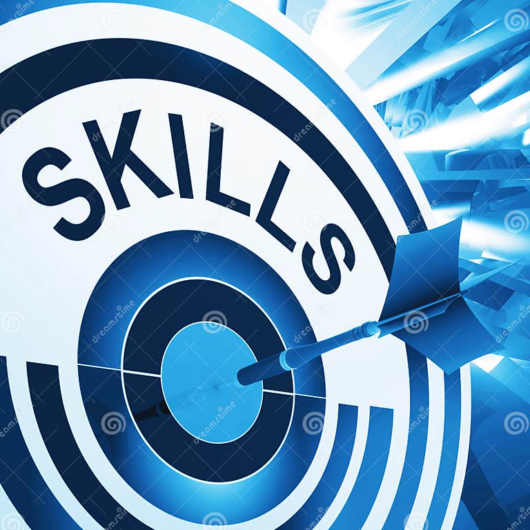 Skills Target Means Aptitude, Competence and Abilities Stock ...