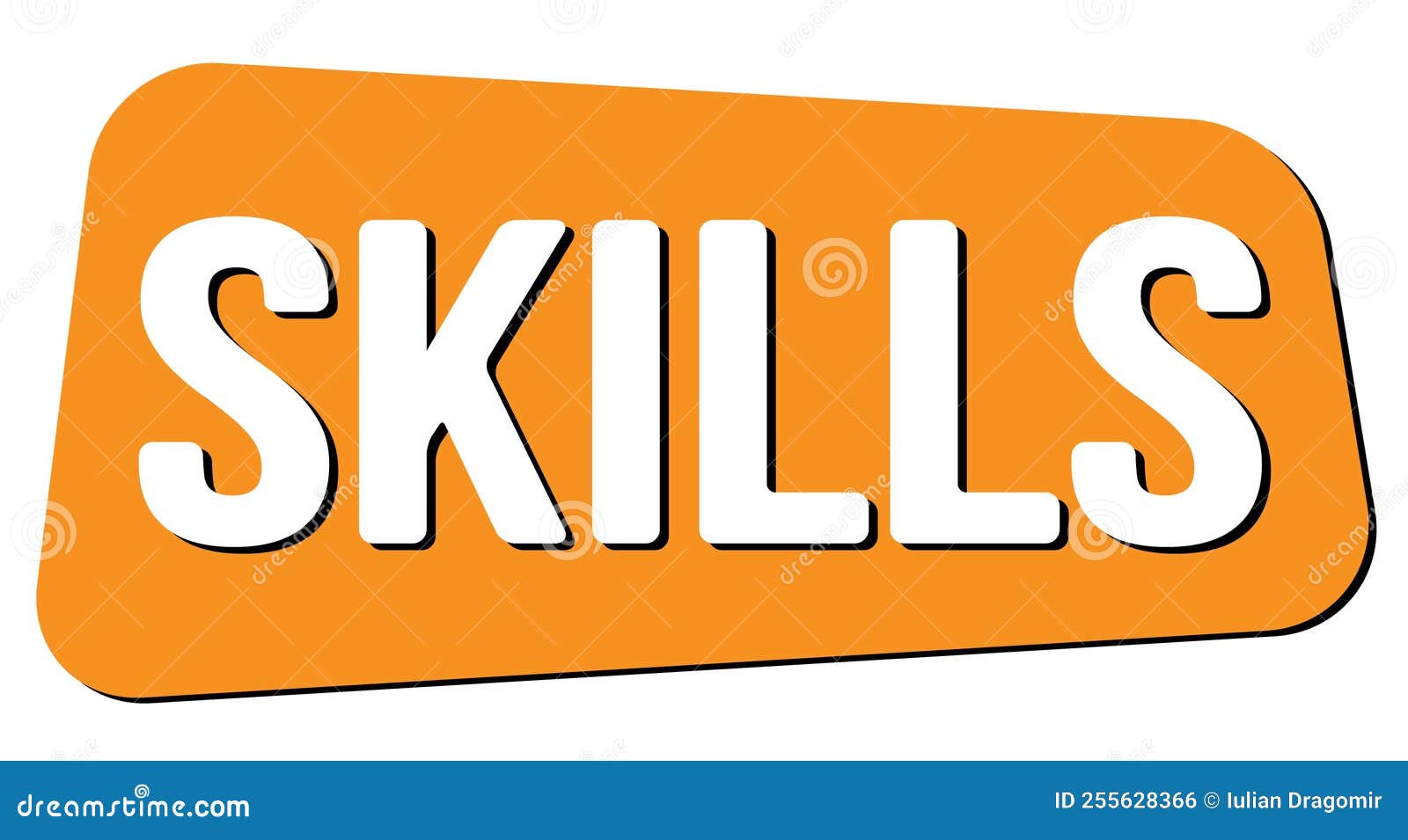 SKILLS Text on Orange Trapeze Stamp Sign Stock Illustration ...