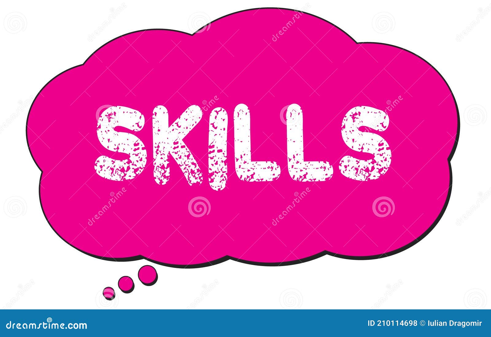 SKILLS Text Written on a Pink Cloud Bubble Stock Illustration ...