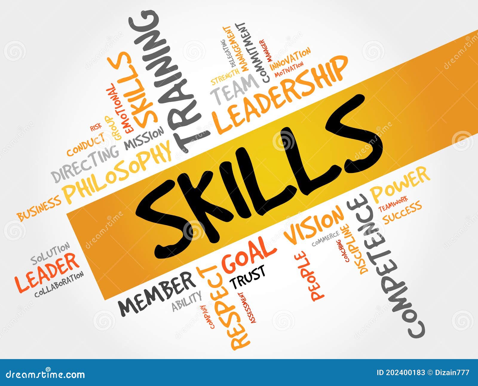 SKILLS word cloud stock illustration. Illustration of skill - 202400183
