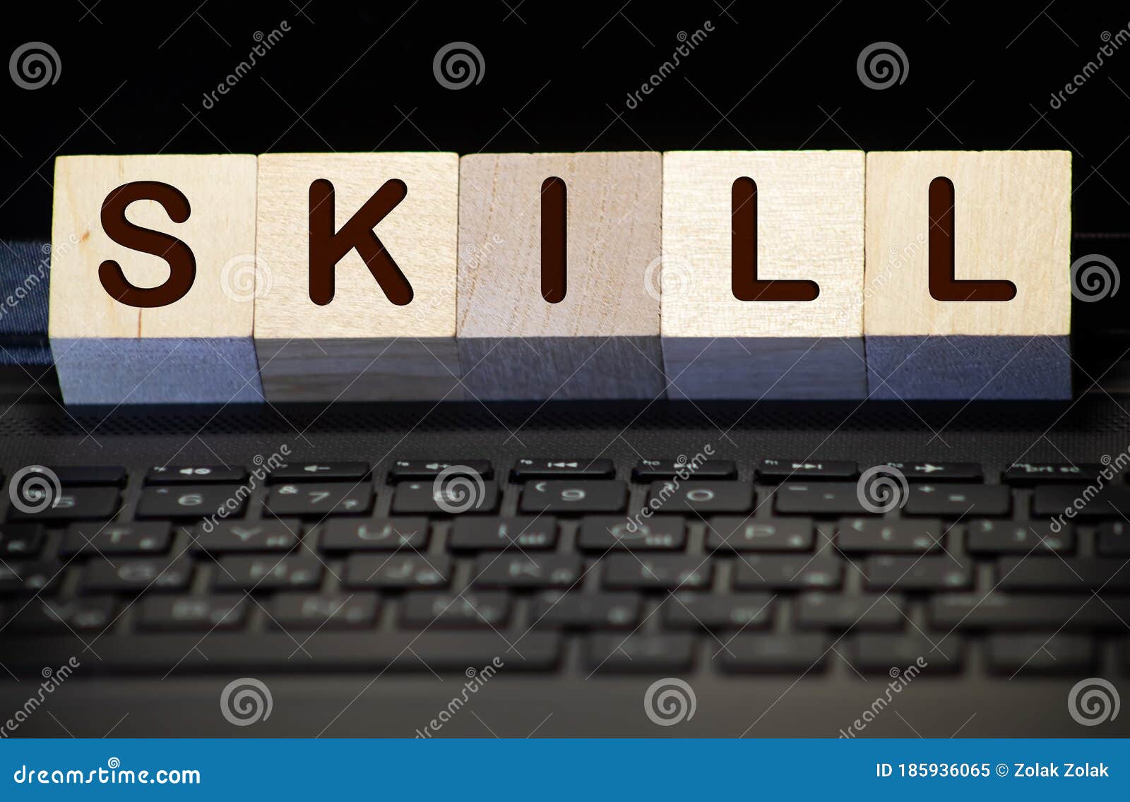 SKILLS Word Made with Building Blocks Isolated on White Stock Image ...