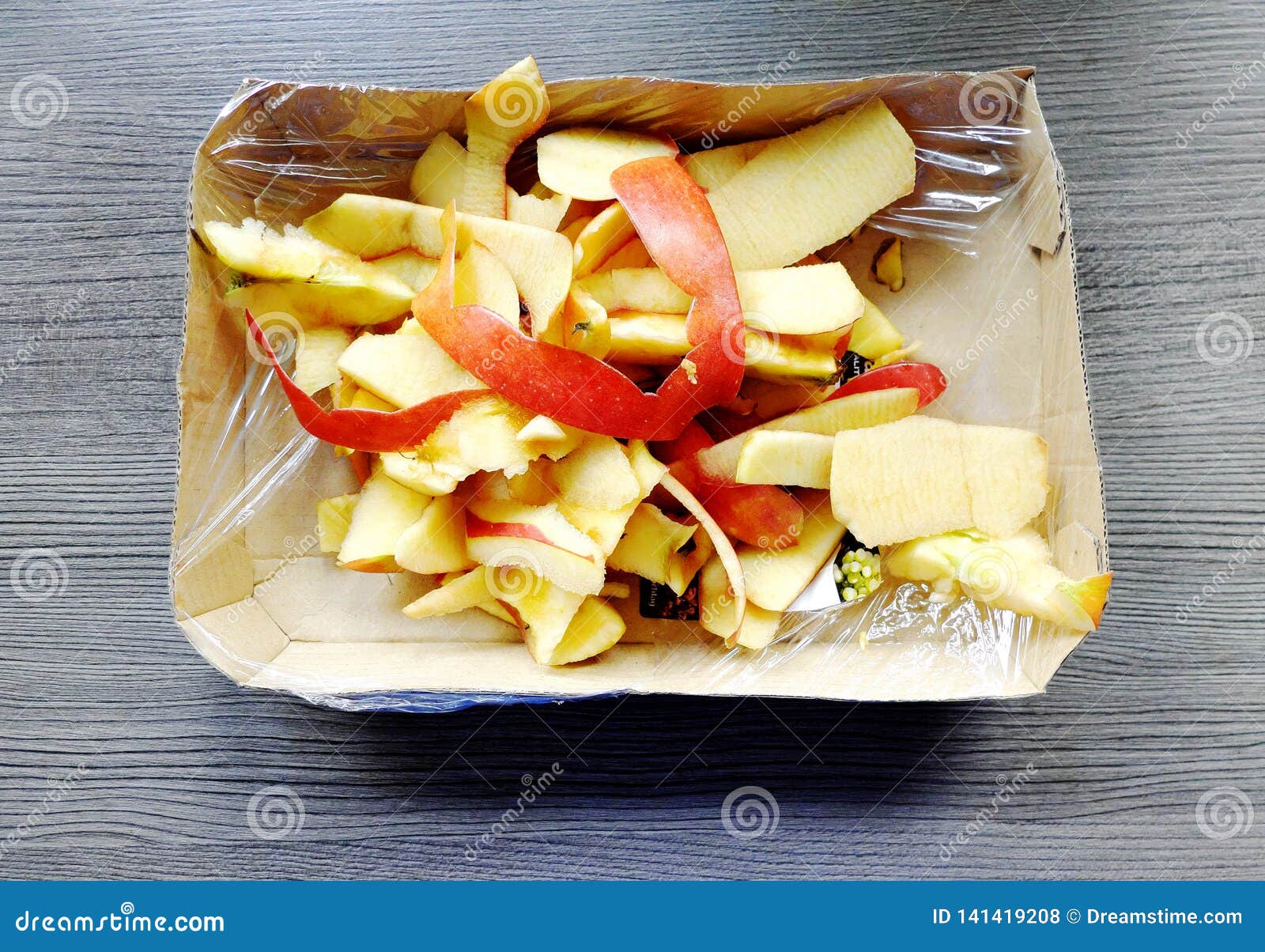 Skin of an Apple in a Package with a Plastic Foil Stock Photo - Image ...