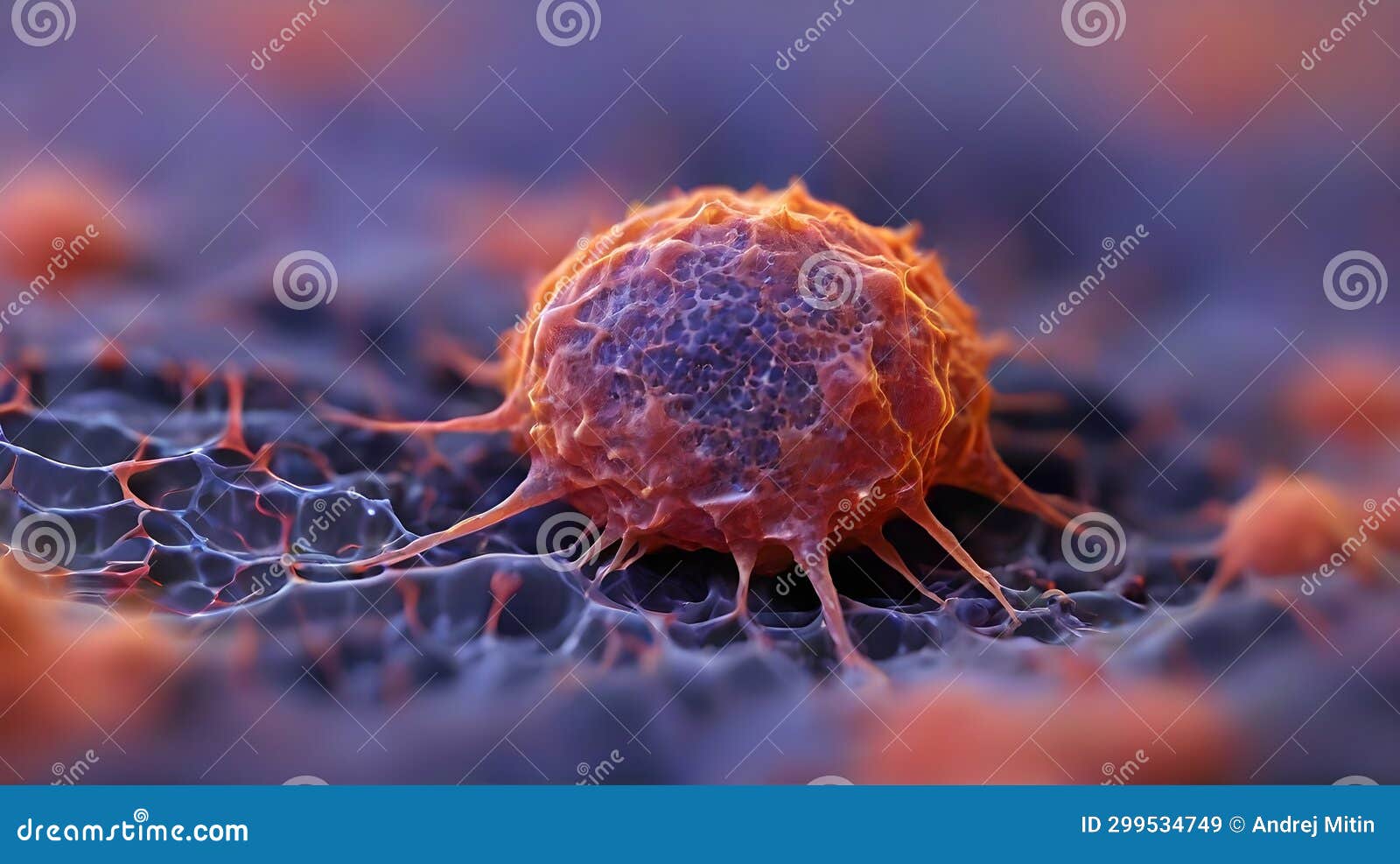 Skin Cancer Cell Tumor ,macro Stock Illustration - Illustration of ...