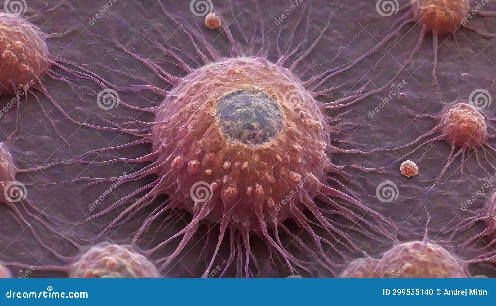 Skin Cancer Cell Tumor ,macro Stock Illustration - Illustration of ...