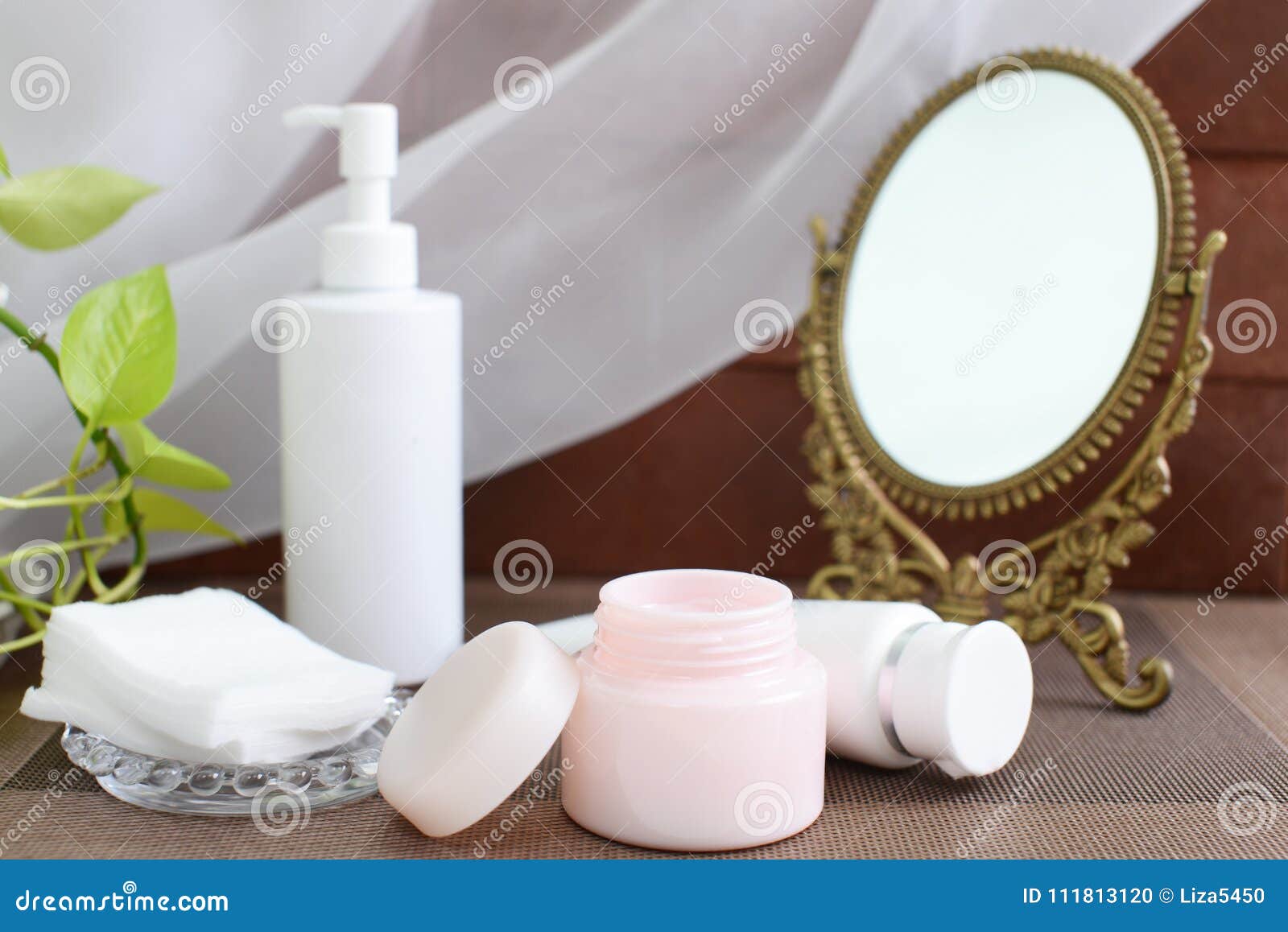 Skin care basic cosmetics stock photo. Image of fashionable - 111813120