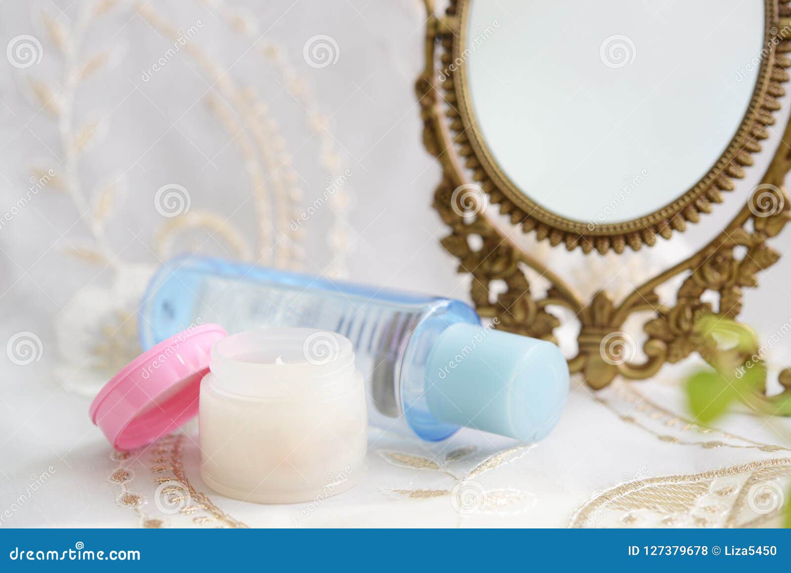 Skin care basic cosmetics stock photo. Image of item - 127379678