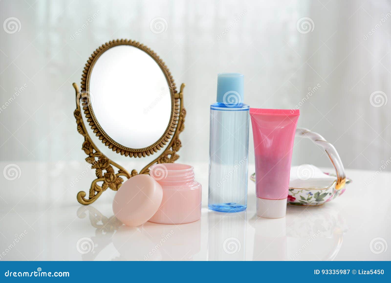 Skin care basic cosmetics stock image. Image of makeup - 93335987