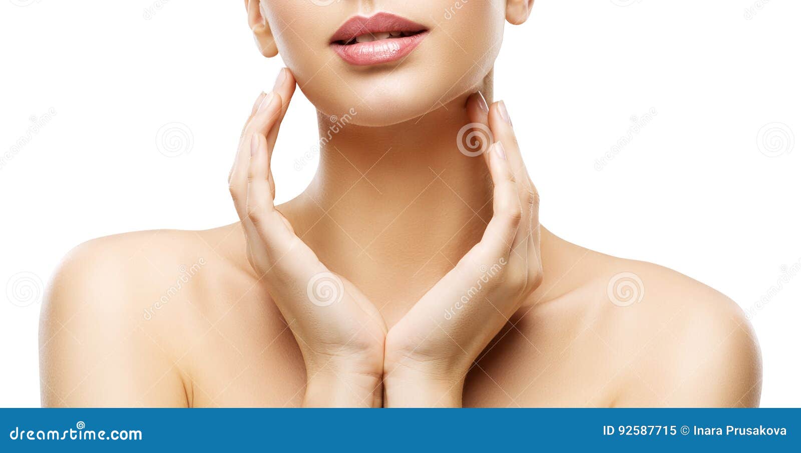 Skin Care Beauty Woman Lips And Hands Skincare Healthy Body Stock