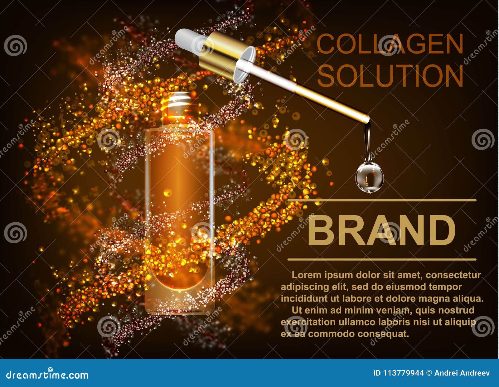 Skin Care, the Collagen Solution. a Drop of Q10 with DNA Stock Vector ...