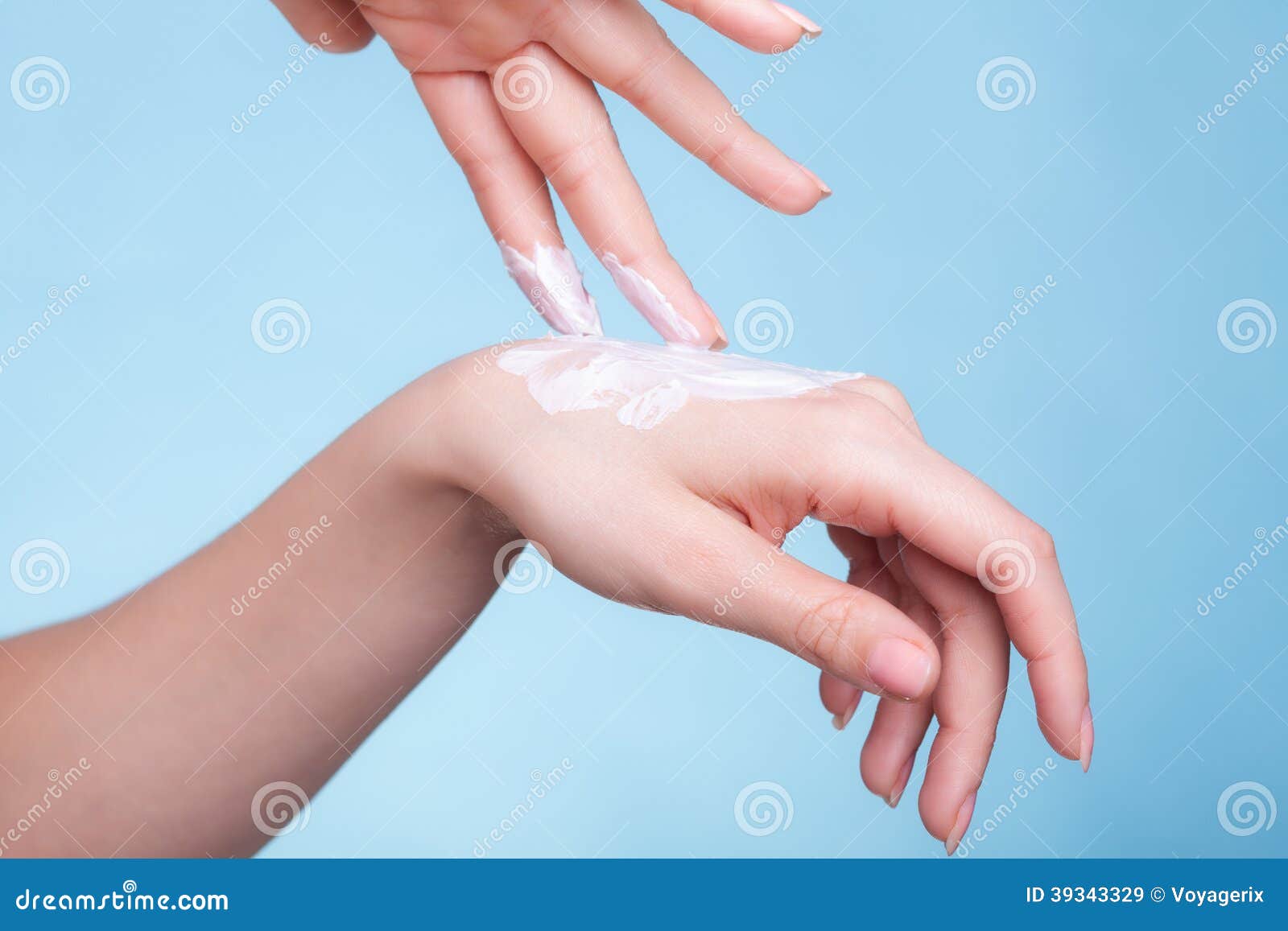 Skin Care Female Palms With Moisturizing Cream Stock Image Image Of