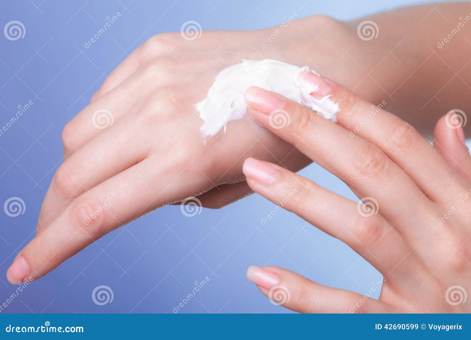 Skin Care Female Palms With Moisturizing Cream Stock Image Image Of