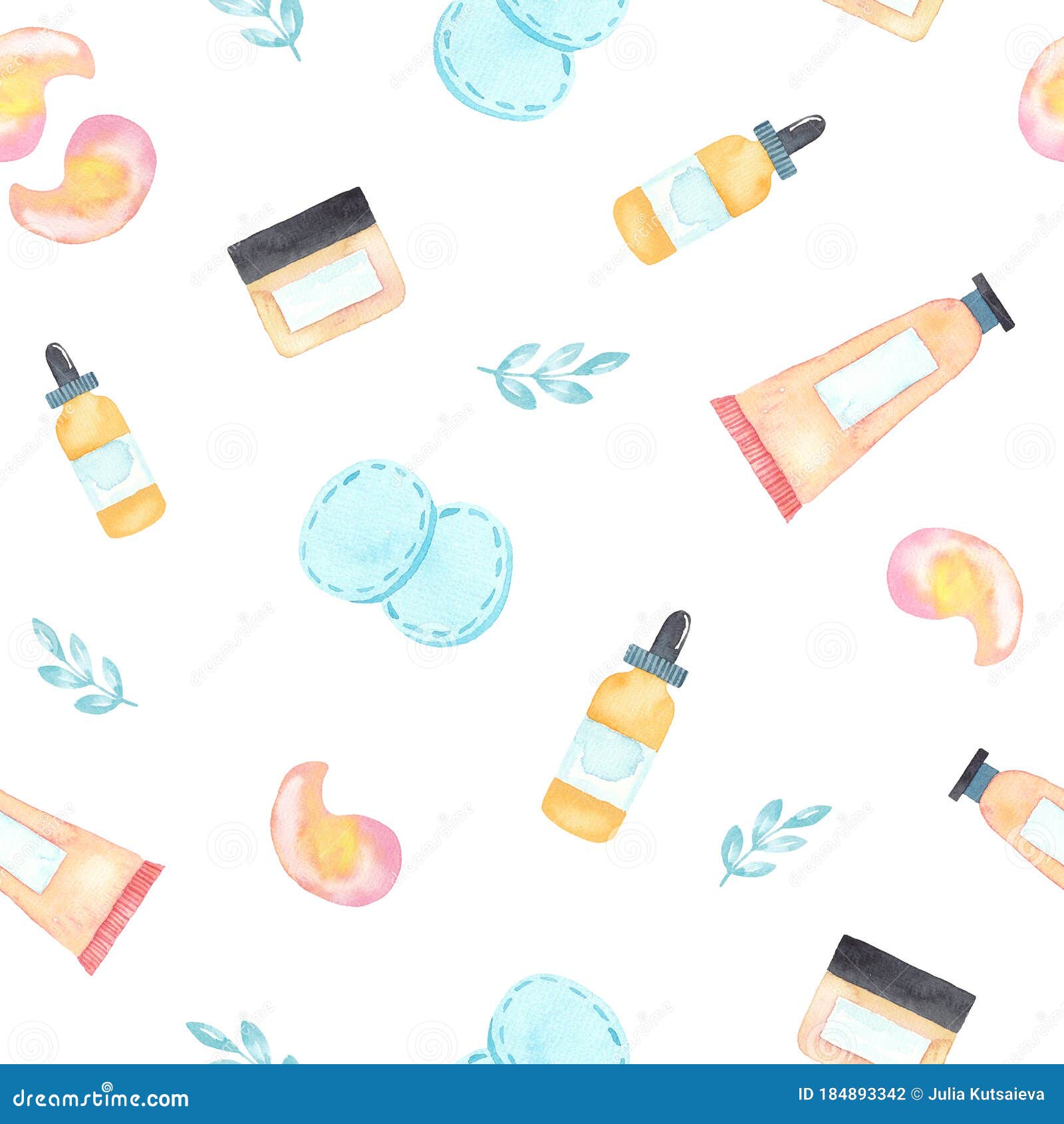 Skin Care Kit. Seamless Pattern Stock Illustration - Illustration of ...
