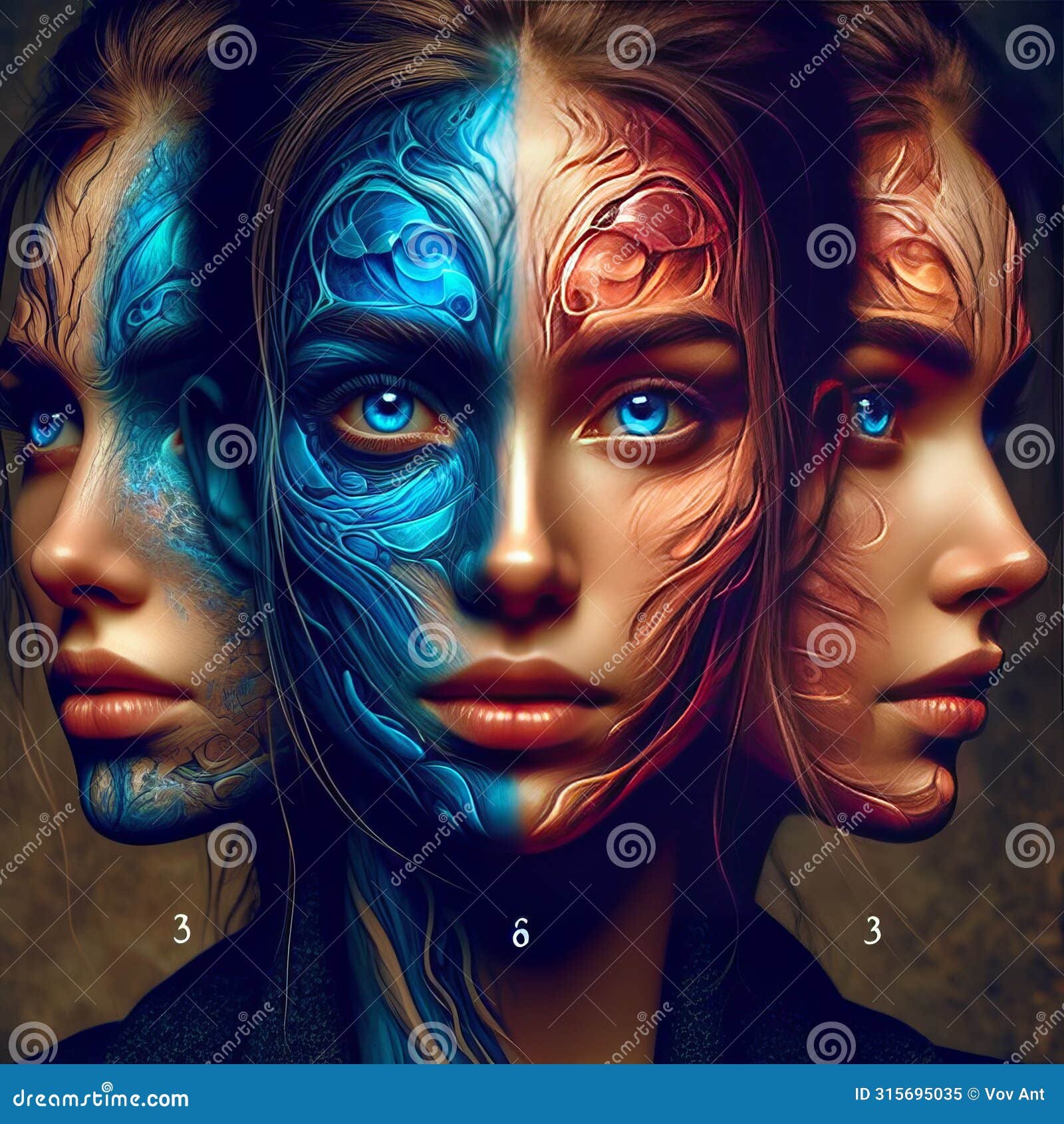 Skin Skin that Changes Color and Patterns Based on the Emotin Stock ...