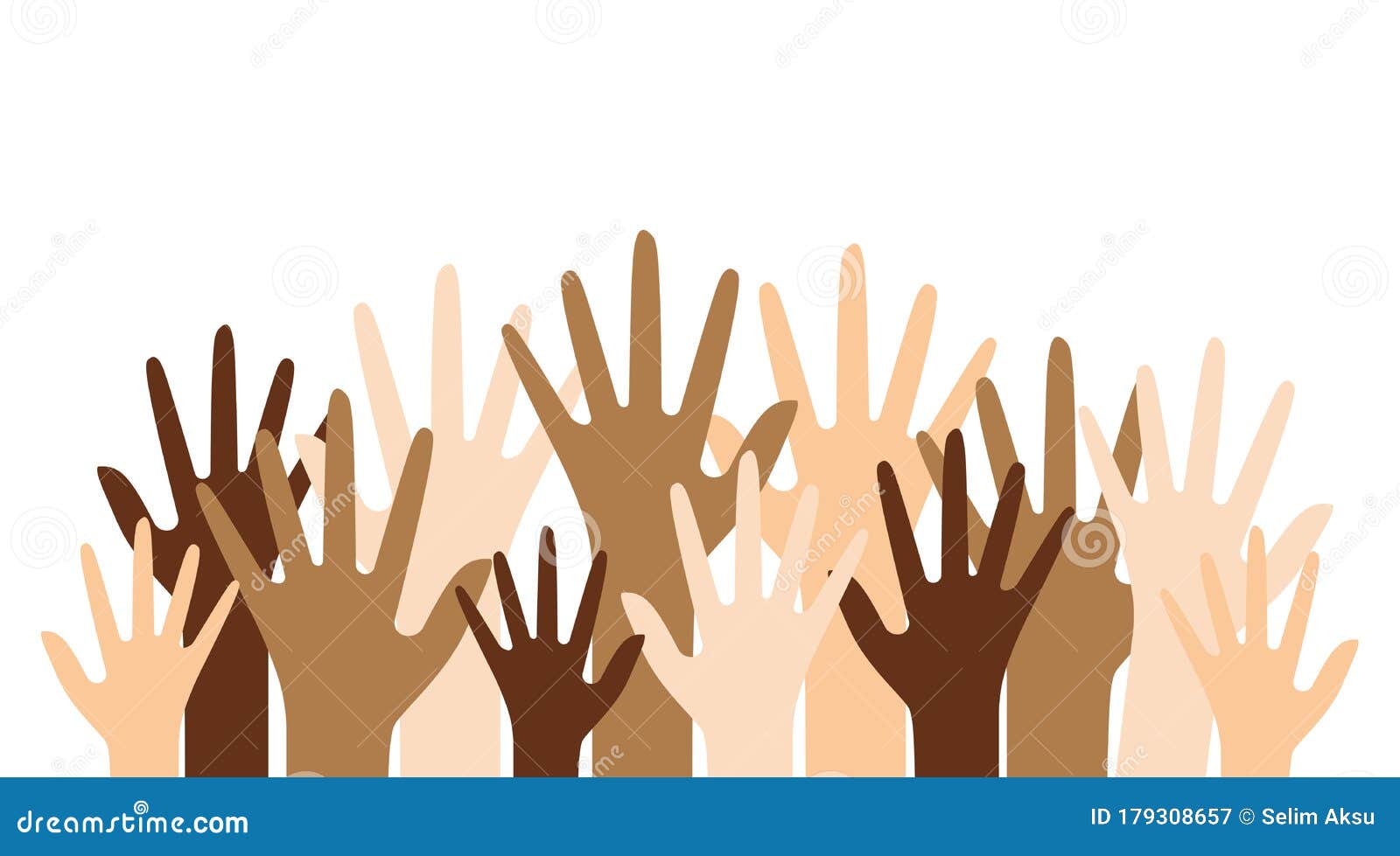 Skin Color is Different Human Hands Together. Stock Illustration ...